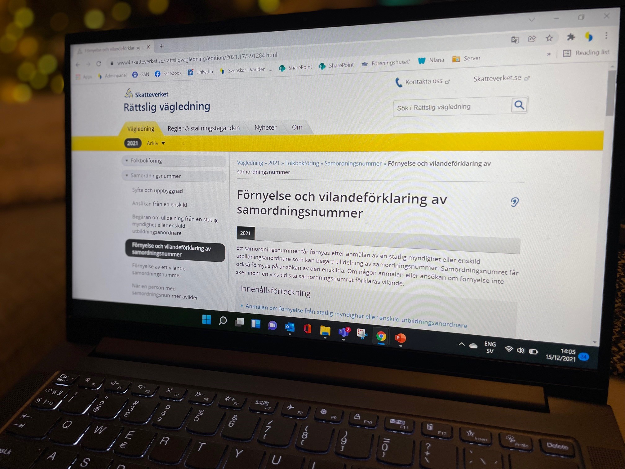 Ändring i folkbokföringslagen som avser samordningsnummer - Svenskar i ...